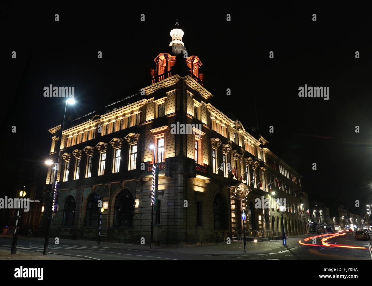 Exterior of Perth Council Offices by night Perthshire Scotland January ...