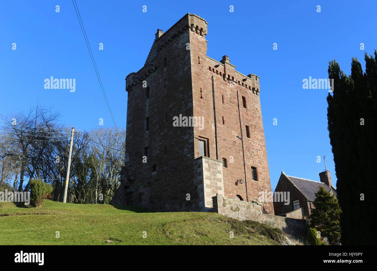 Exterior of Kinnaird Castle Perthshire Scotland January 2017 Stock ...