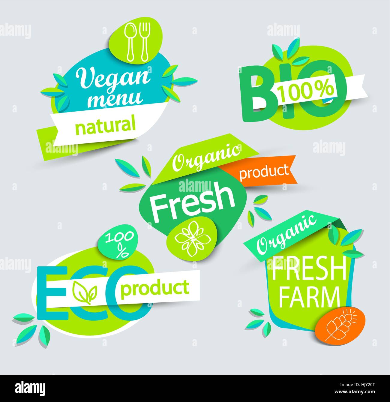 Bio products circle sticker Stock Vector Images - Alamy