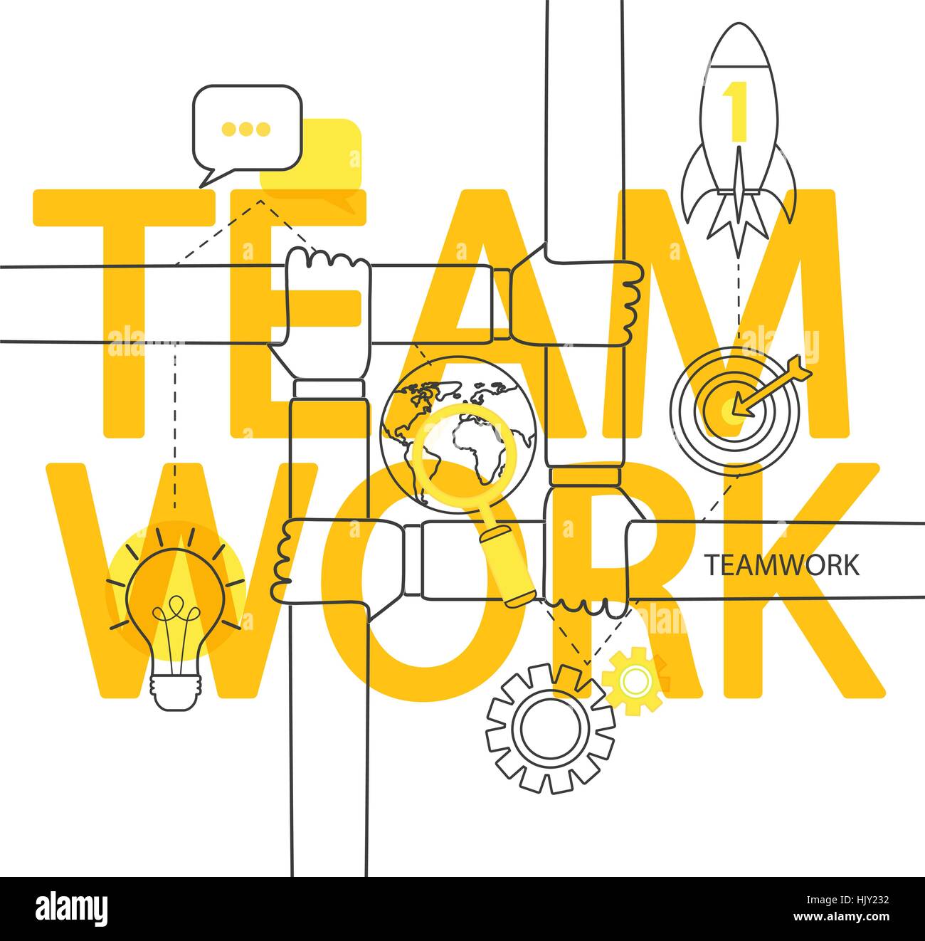 Modern thin line infographic of teamwork concept. For web, internet ...