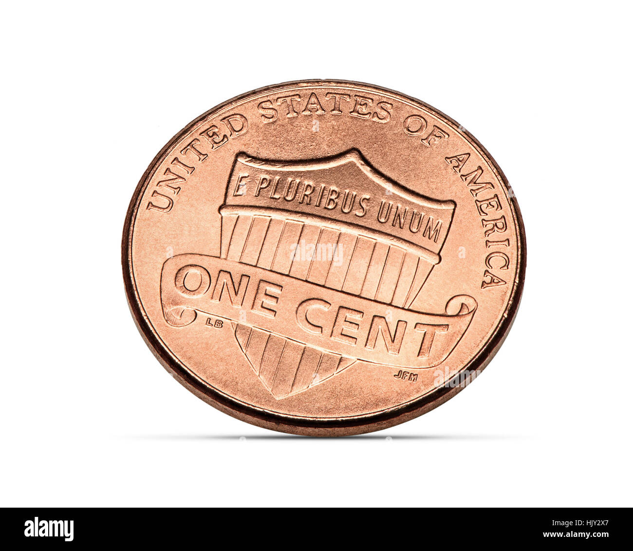 One cent coin isolated on white background. Macro Stock Photo - Alamy