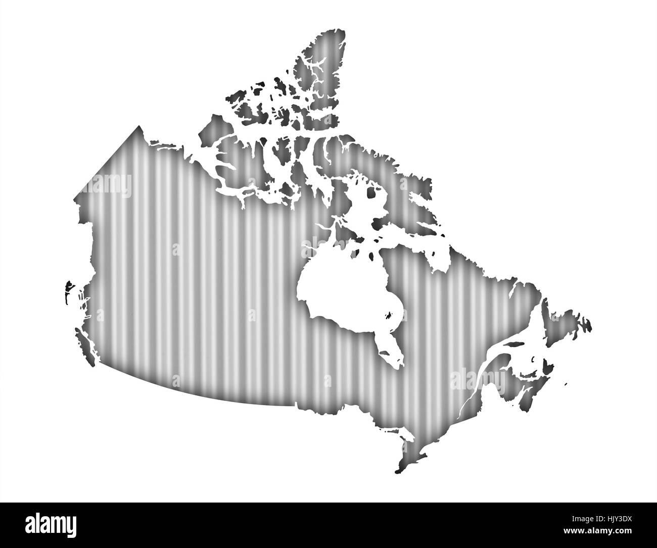 Map of Canada on corrugated iron Stock Photo - Alamy