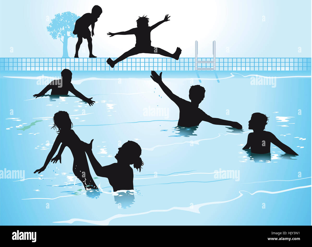 Kids in open air swimming pool hi-res stock photography and images - Alamy