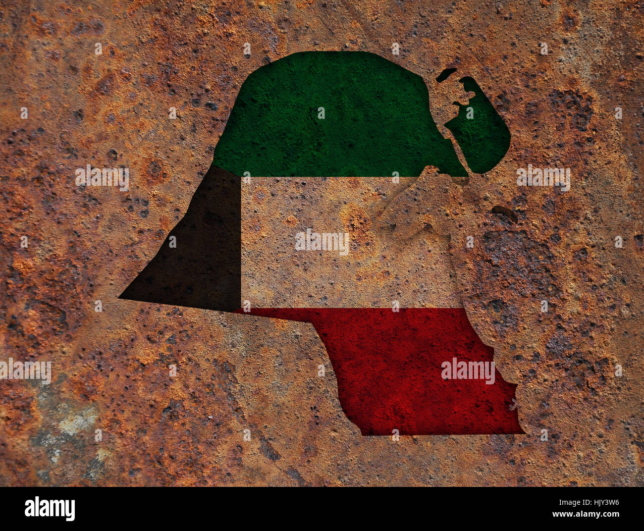 Kuwait flag map hi-res stock photography and images - Alamy