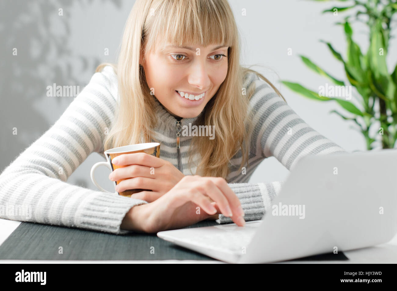 woman, cup, house, building, office, laptop, notebook, computers ...