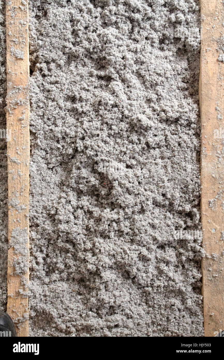 eco-friendly cellulose insulation made from recycled paper Stock Photo ...