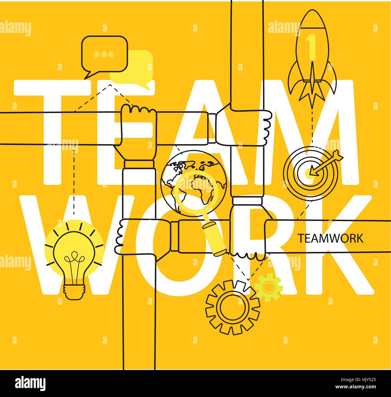 Modern thin line icons set infographic of teamwork concept. For web ...