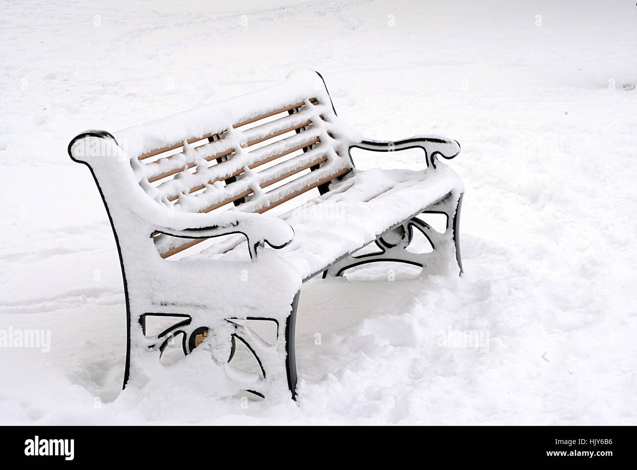 Chair in snow Stock Photo - Alamy
