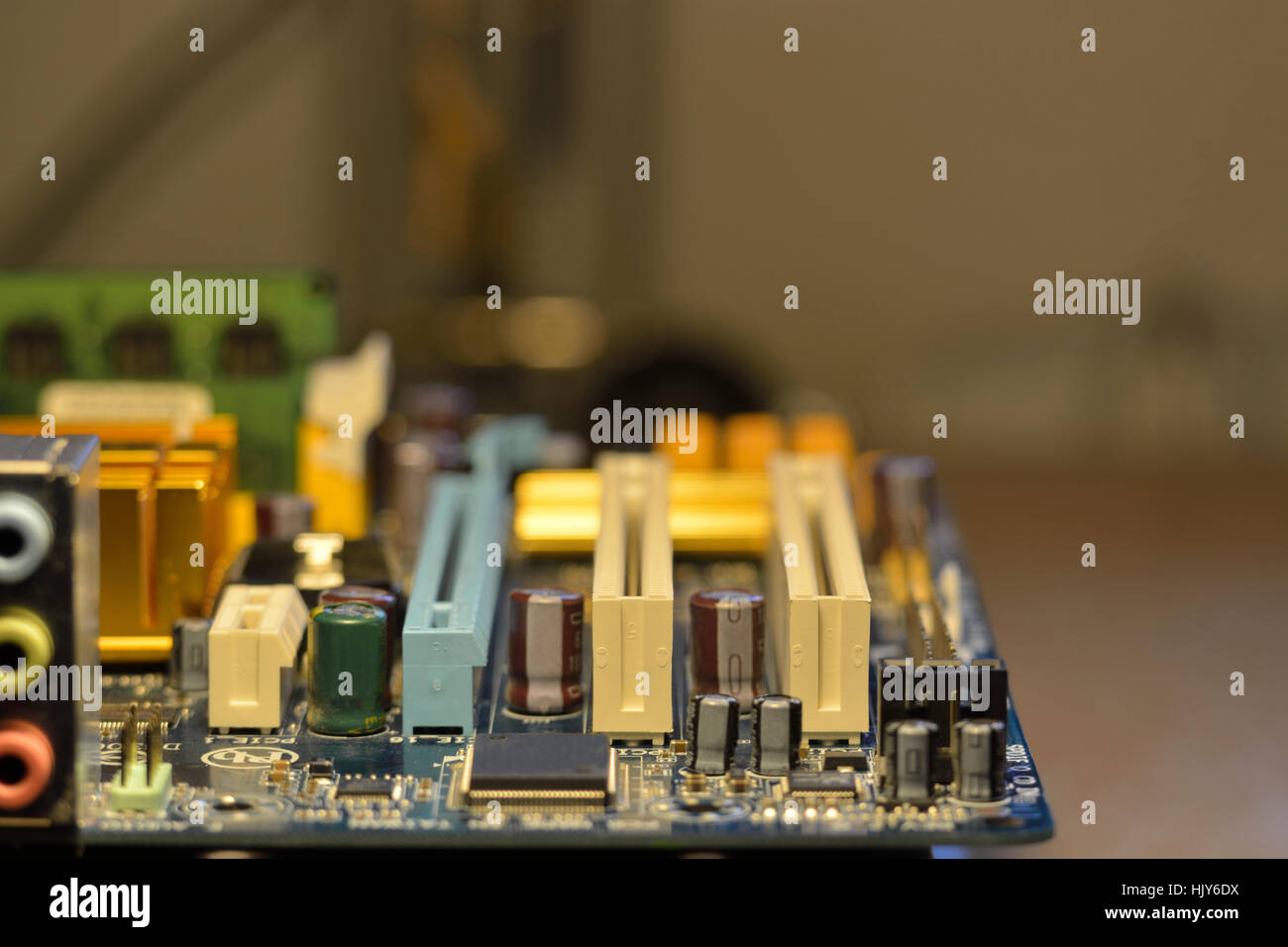 larger computer motherboard with paths Stock Photo - Alamy