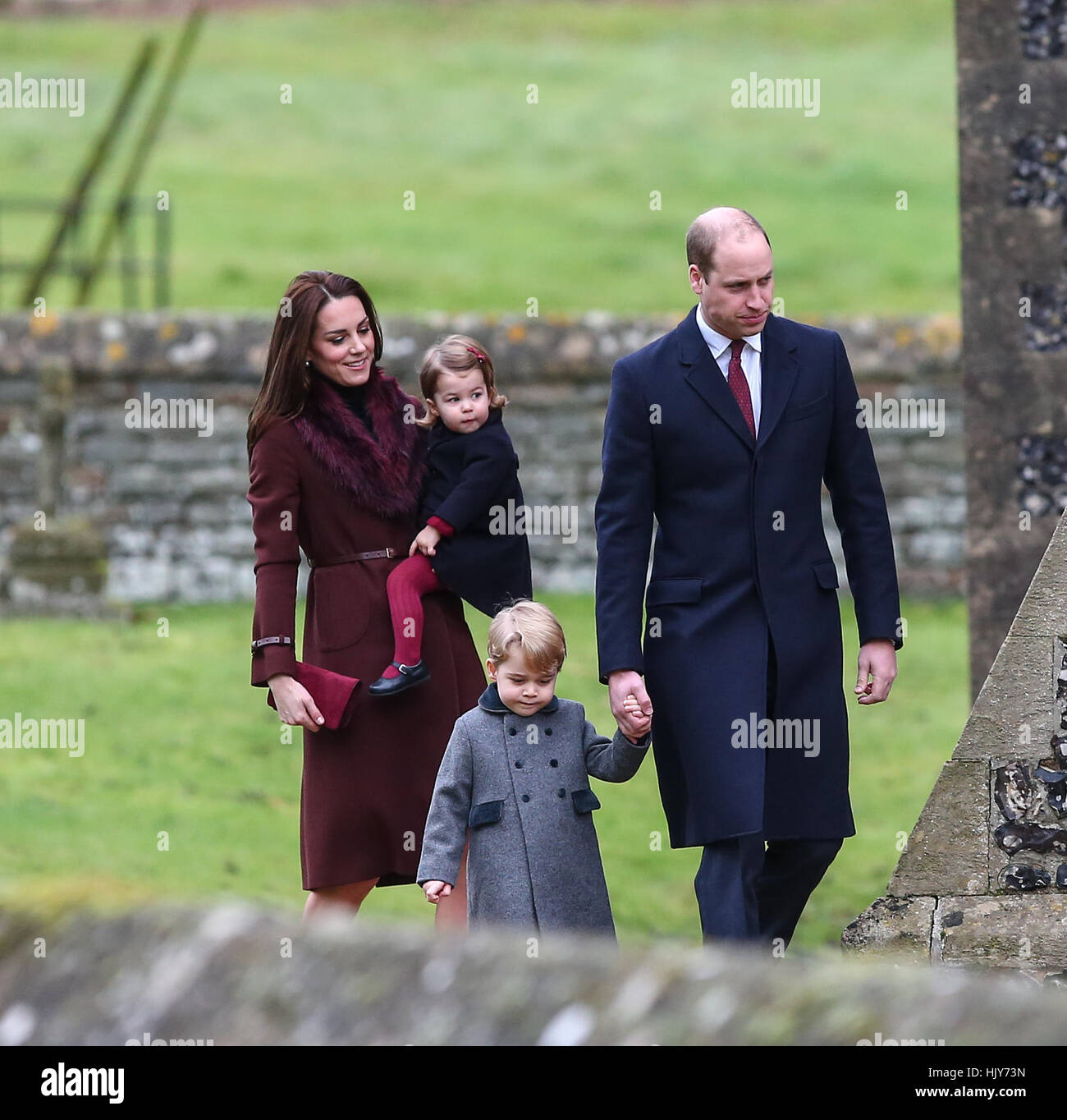 The Duke and Duchess of Cambridge arrive at St Marks Englefield with ...