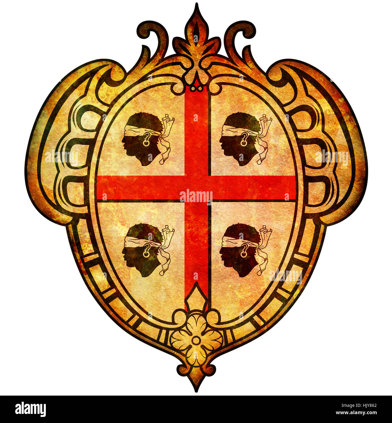 isolated, emblem, vintage, region, sign, province, old, white ...