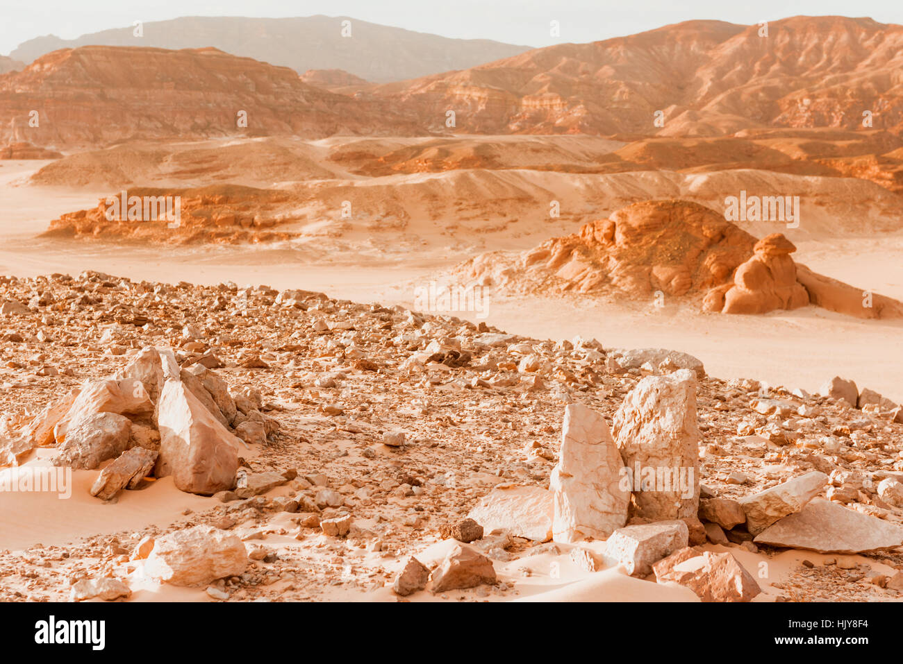 Desert landscape background global warming concept Sinai, Egypt Stock ...