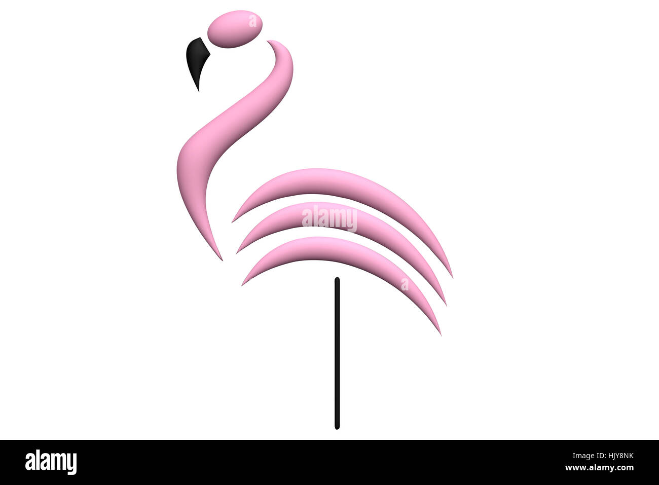 a pink camargue in a white background Stock Photo - Alamy