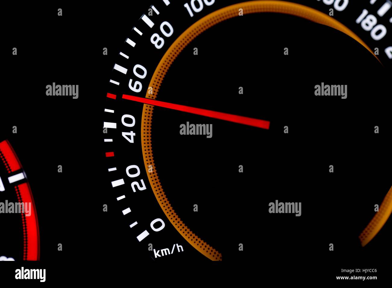 Speedometer of a car showing 50 Stock Photo - Alamy