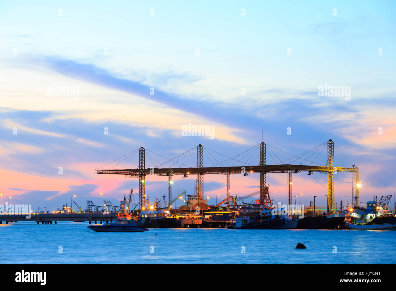 logistics, dusk, terminal, container, freight, ship, cargo, shipyard ...