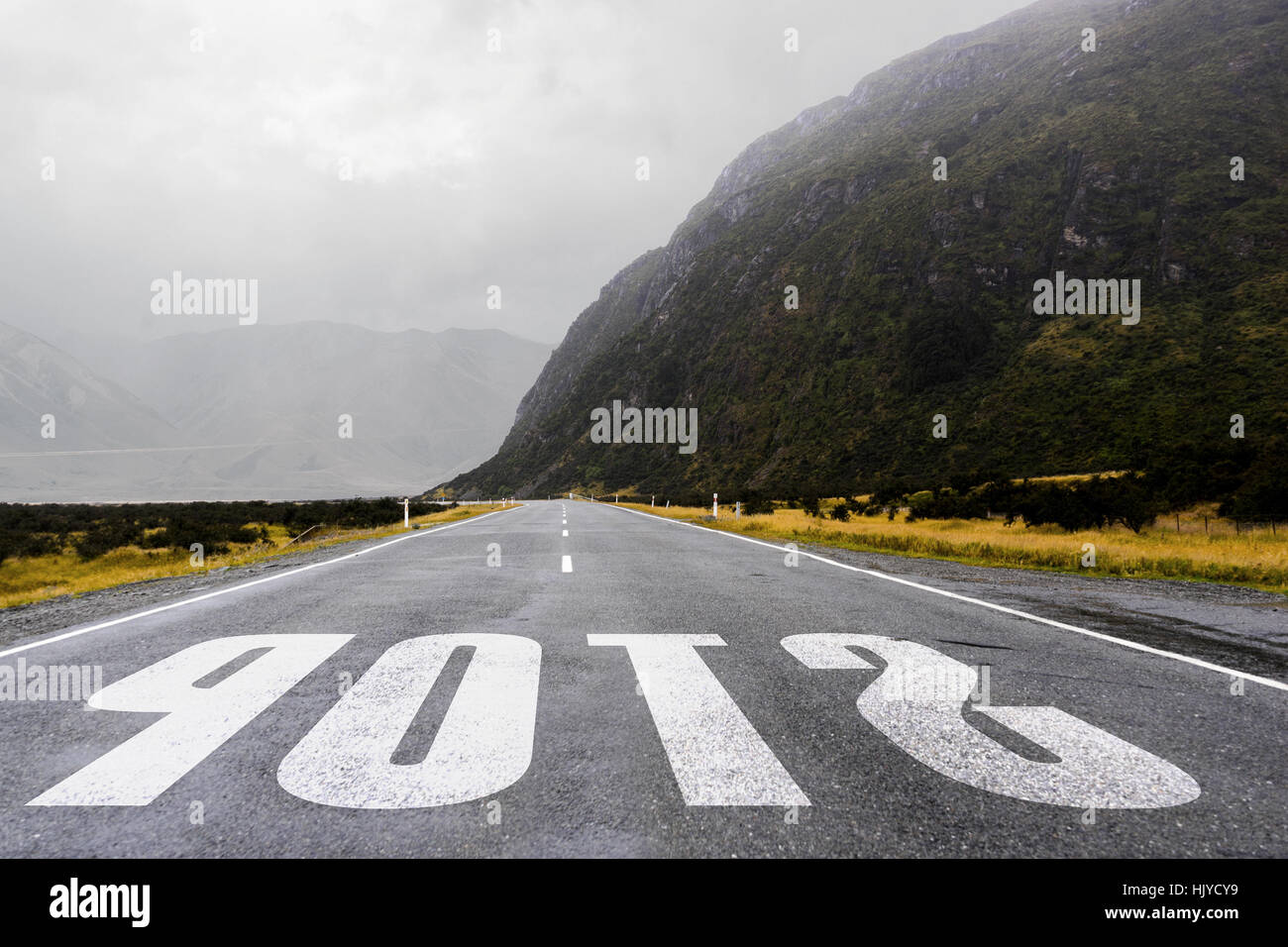 Conceptual image with word stop on asphalt road hi-res stock ...