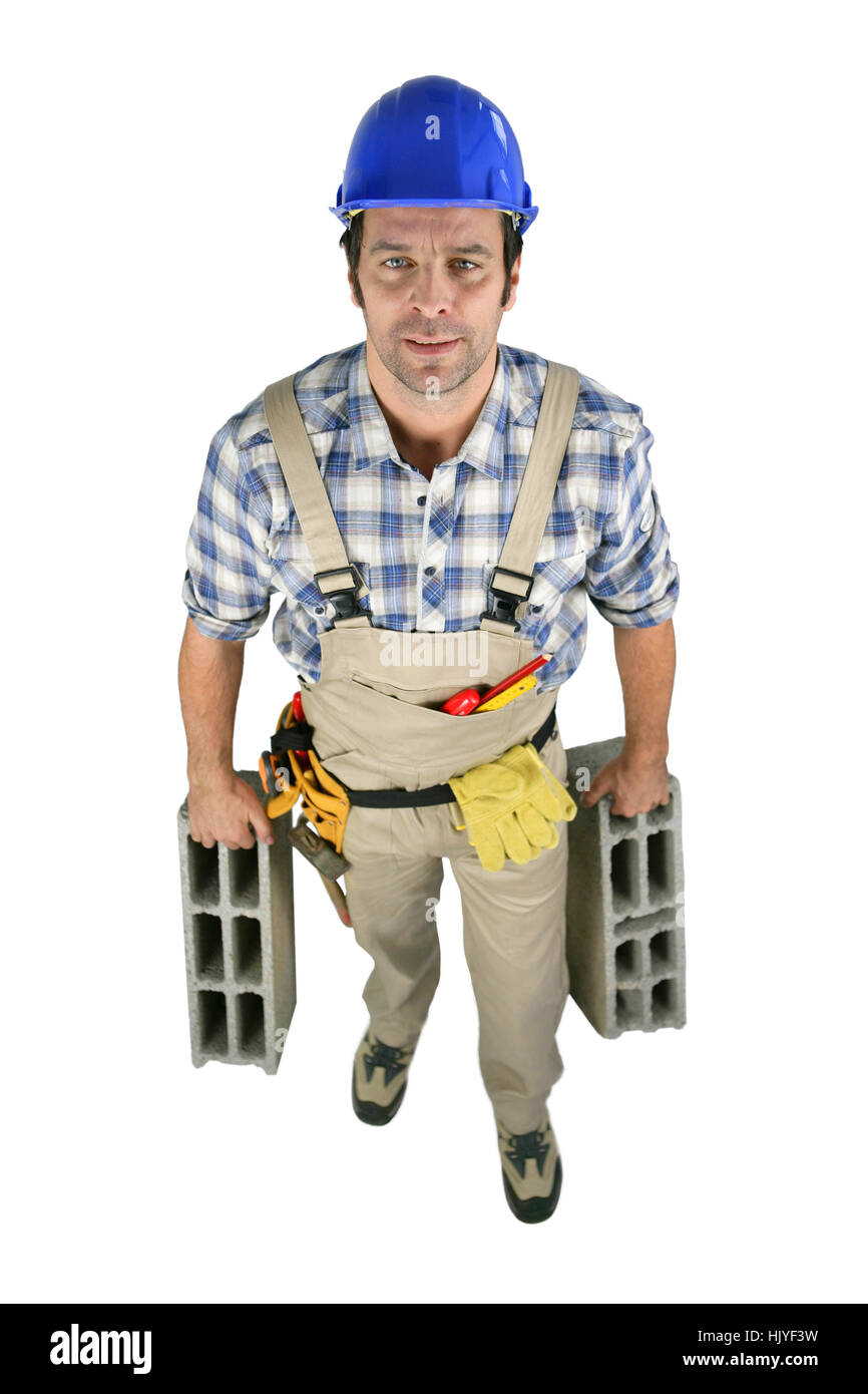 Bricklayer carrying bricks hi-res stock photography and images - Alamy