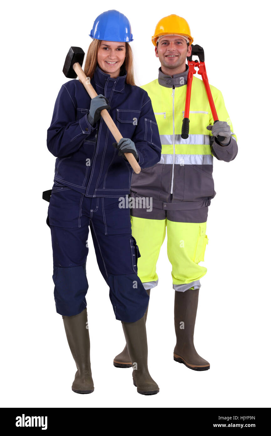 blue, masonry, helmet, pliers, tongs, yellow, construction, woman, blue ...