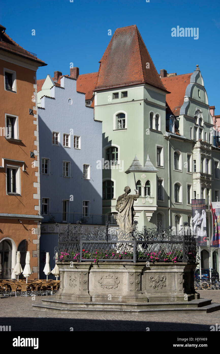 fountain, ratisbon, gothic, building, buildings, historical, baroque ...