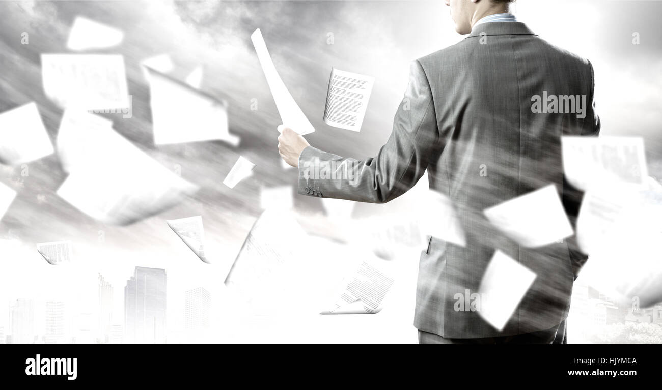 Man reading paper documents hi-res stock photography and images - Alamy