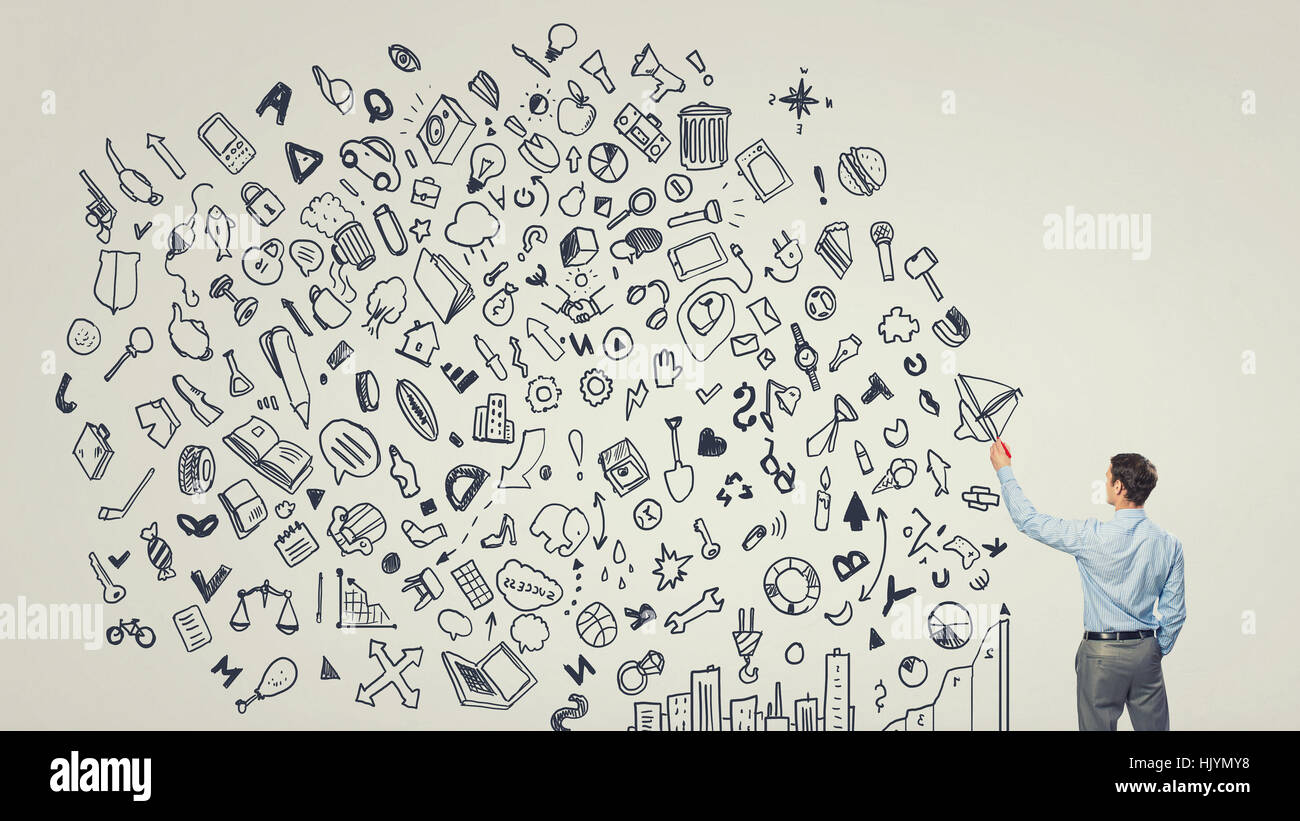 Concept view man drawing hi-res stock photography and images - Alamy