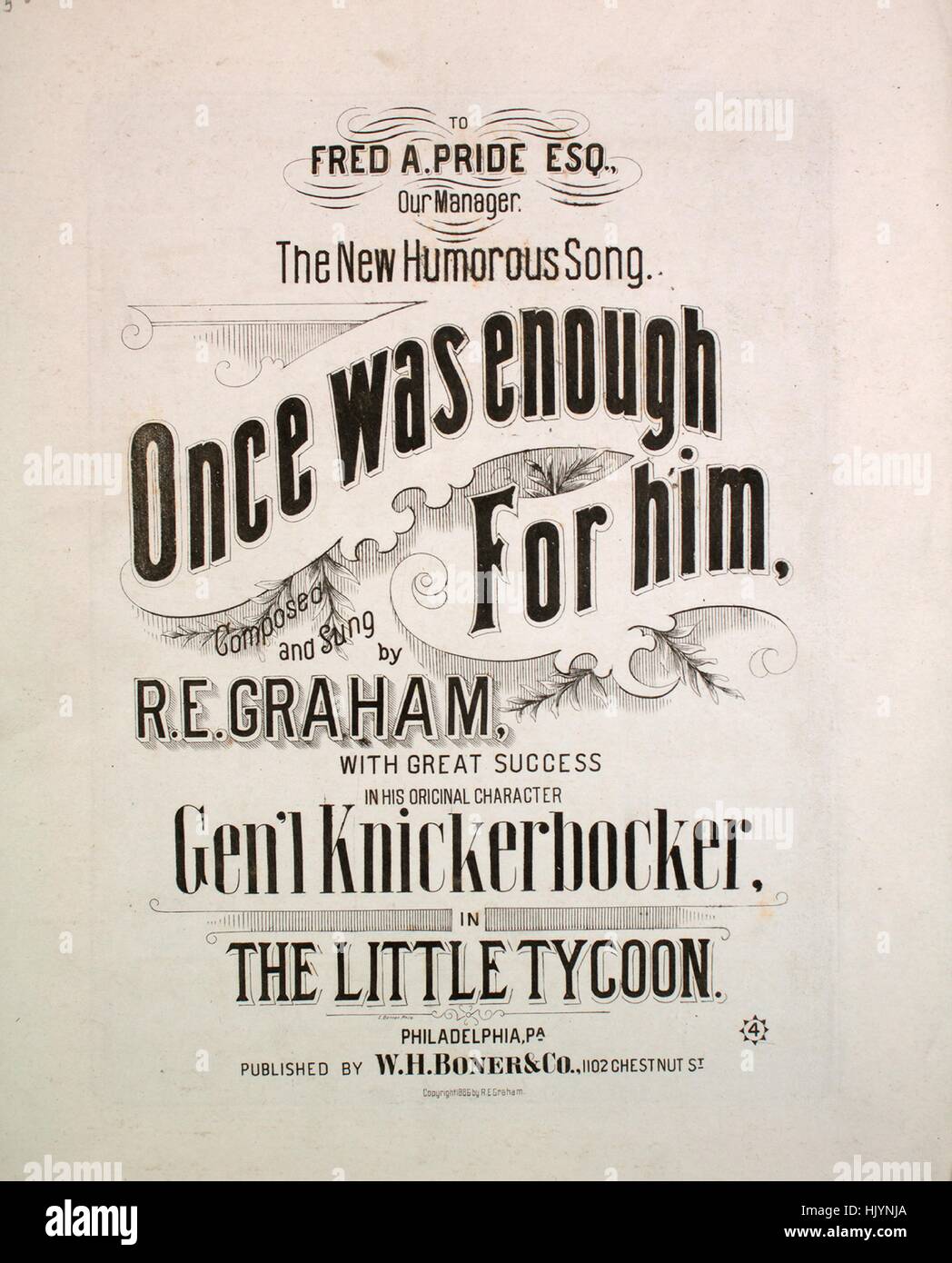 Sheet music cover image of the song 'Once Was Enough For Him', with ...