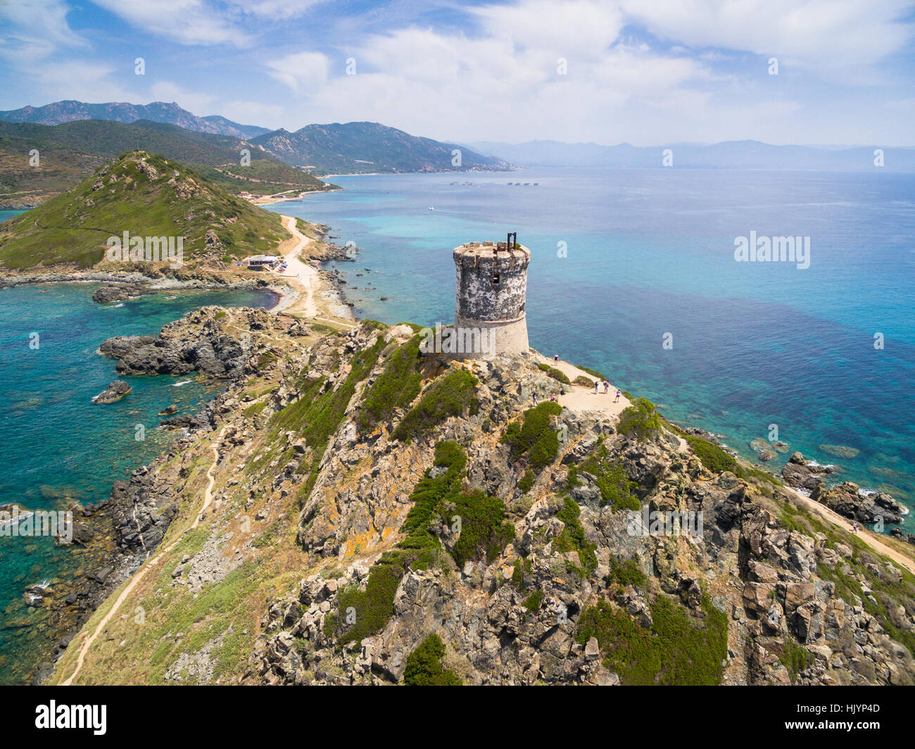 Aerial view of Sanguinaires bloodthirsty Islands in Corsica, France ...