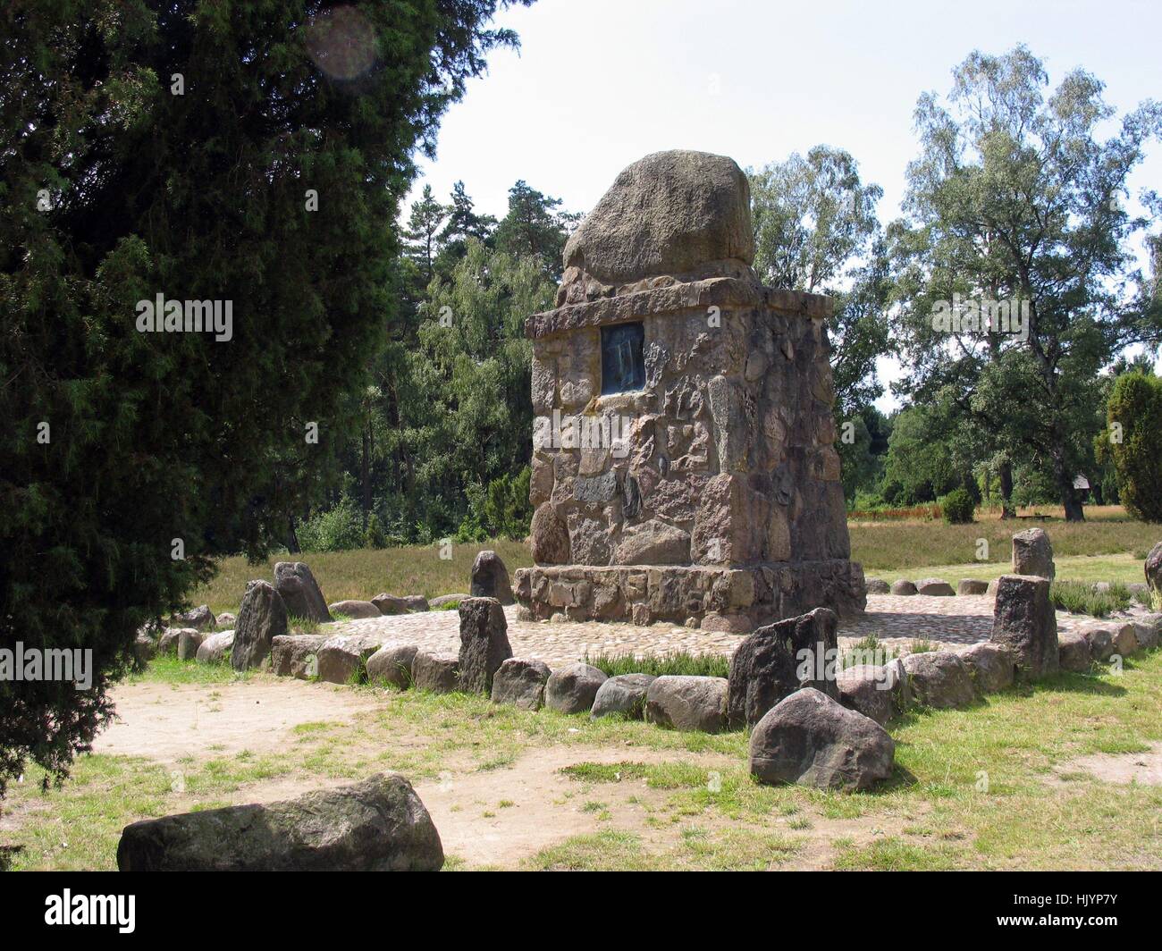 Hermann Loens monument on the Wietzer Berg near Müden. Löns was born on ...