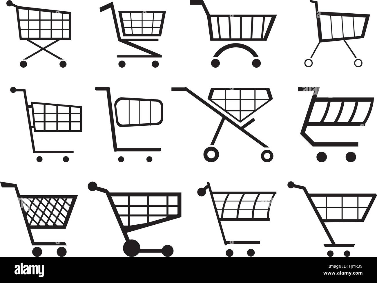Shopping cart in white Stock Vector Images - Alamy