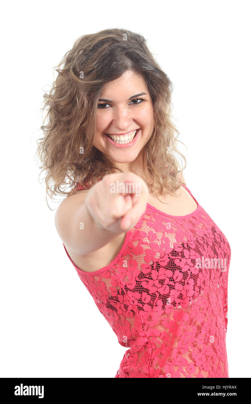 woman, sweet, teen, agreement, teenager, point, pointing, woman ...