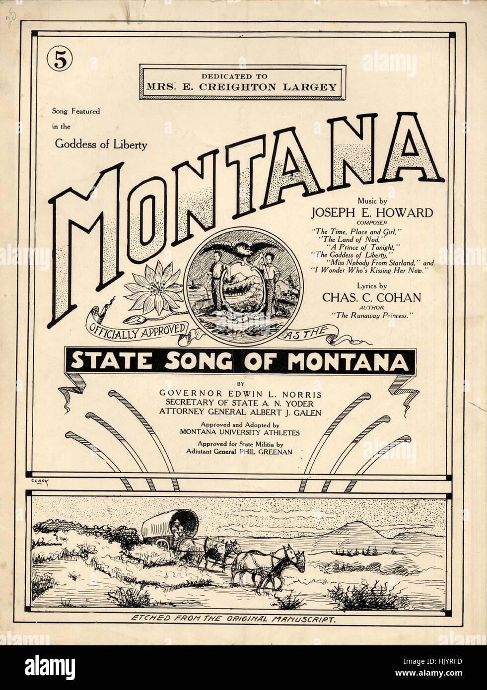 Sheet music cover image of the song 'Montana Offically Approved as the ...