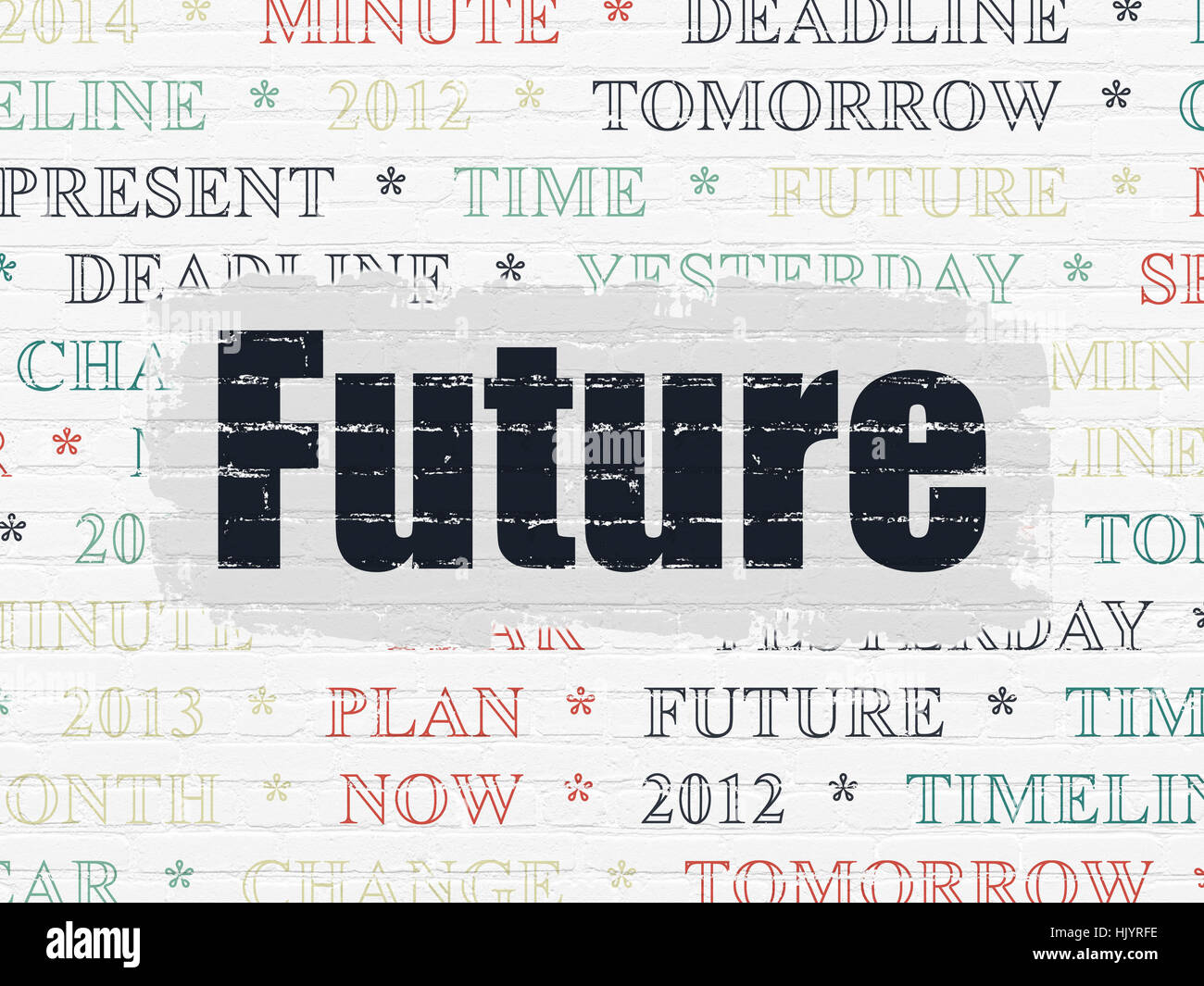 Timeline concept: Future on wall background Stock Photo - Alamy