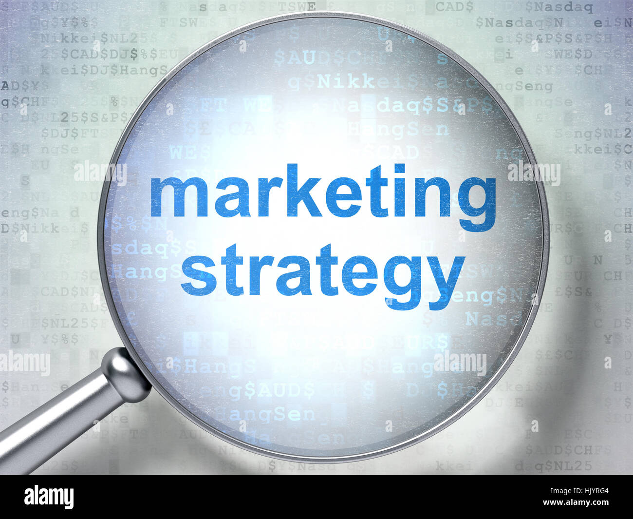 Advertising concept: Marketing Strategy with optical glass Stock Photo ...