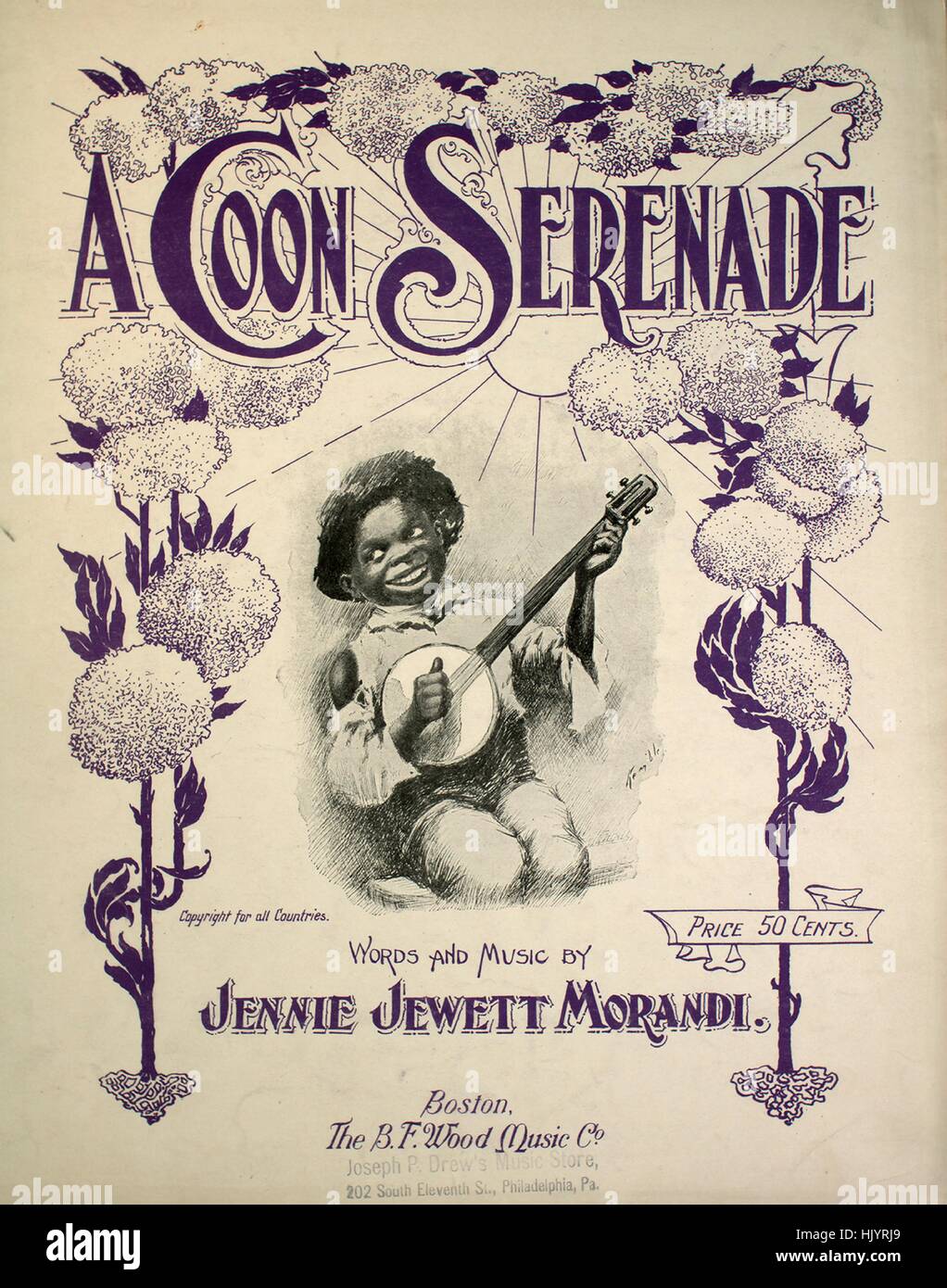 Sheet music cover image of the song 'A Coon Serenade', with original ...