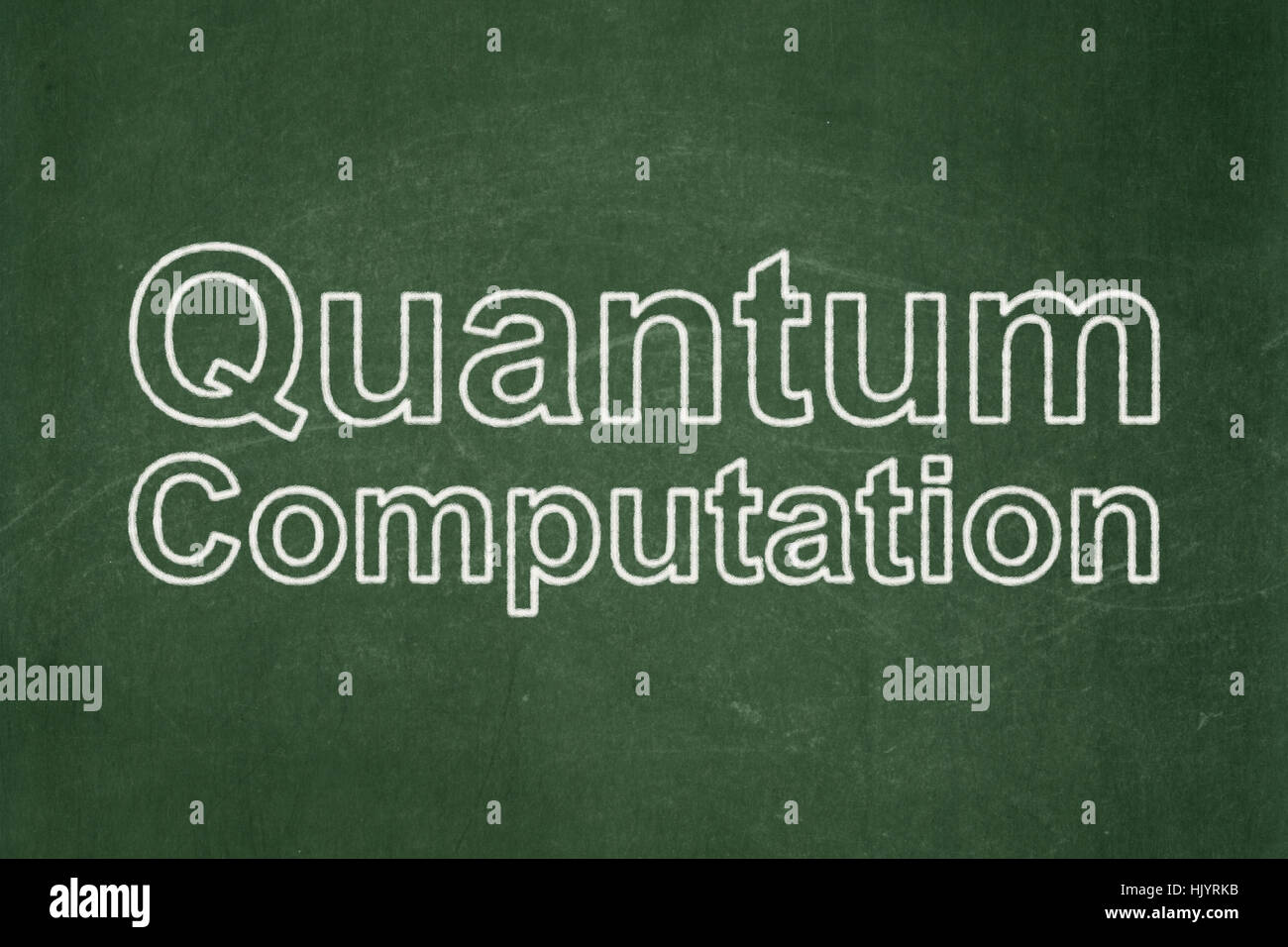 Science concept: Quantum Computation on chalkboard background Stock ...