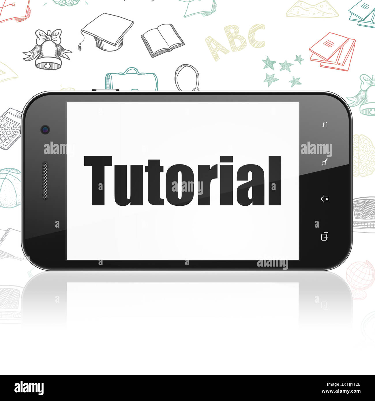 Education concept: Smartphone with Tutorial on display Stock Photo - Alamy