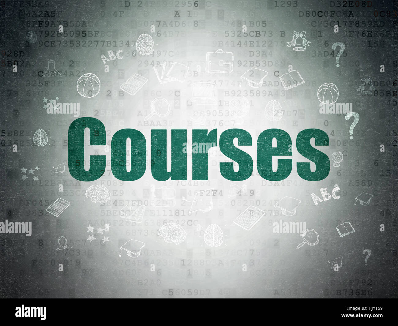 Studying concept: Courses on Digital Data Paper background Stock Photo ...