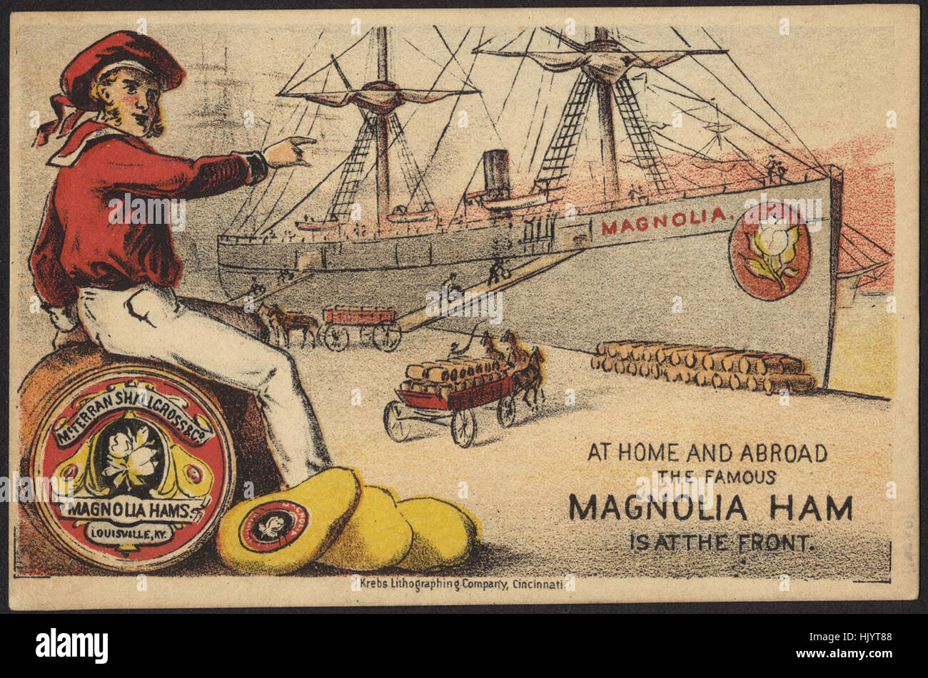 At home and abroad the famous Magnolia ham is at the front Stock Photo ...