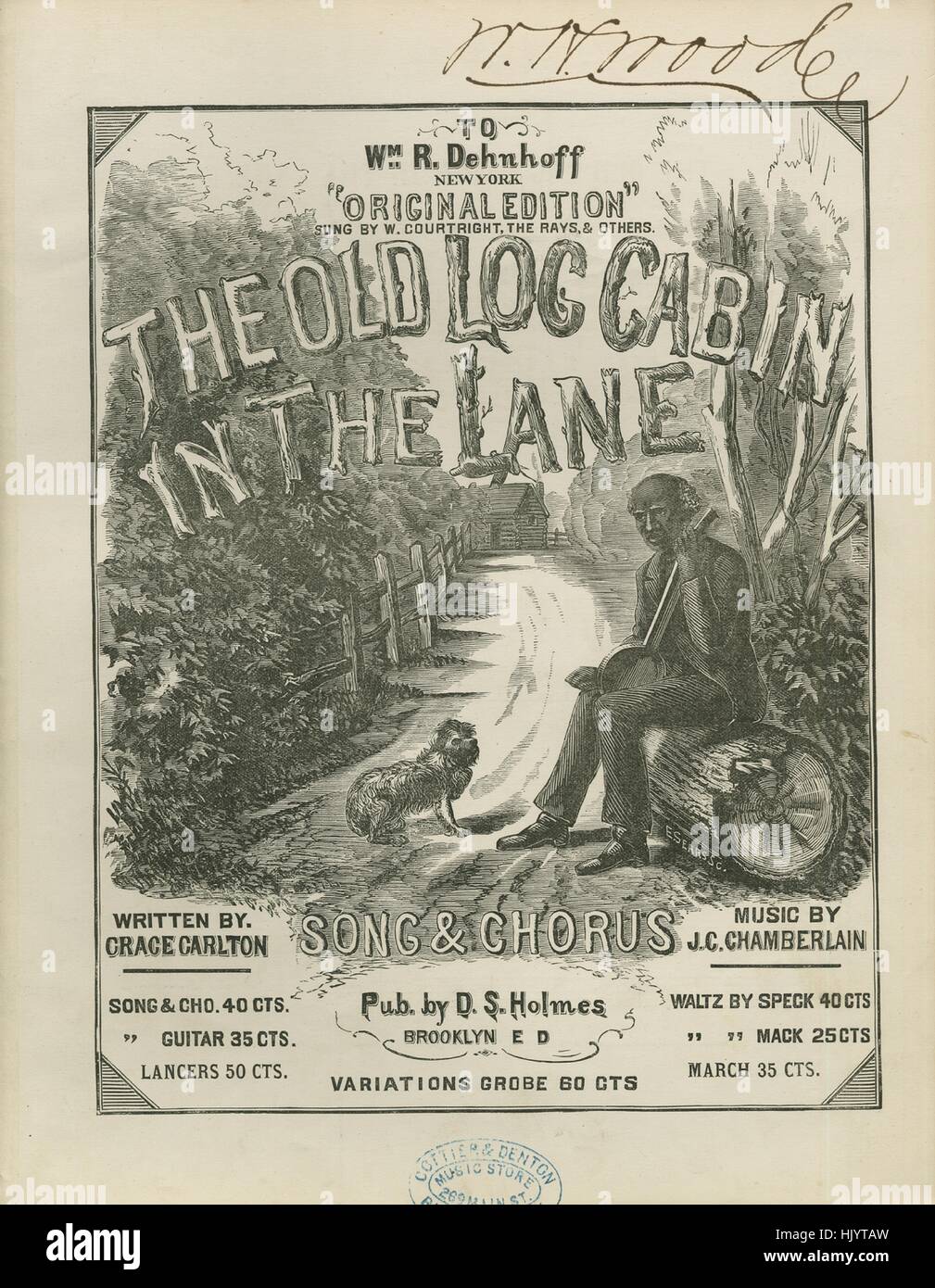 Sheet music cover image of the song 'The Old Log Cabin in the Lane Song ...