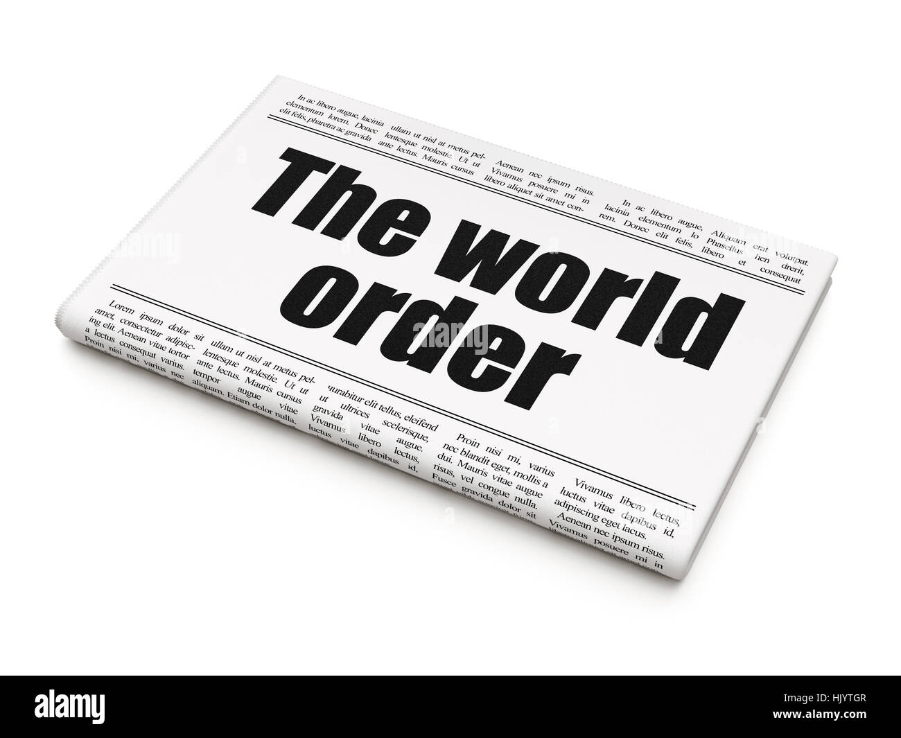 Politics concept: newspaper headline The World Order Stock Photo - Alamy