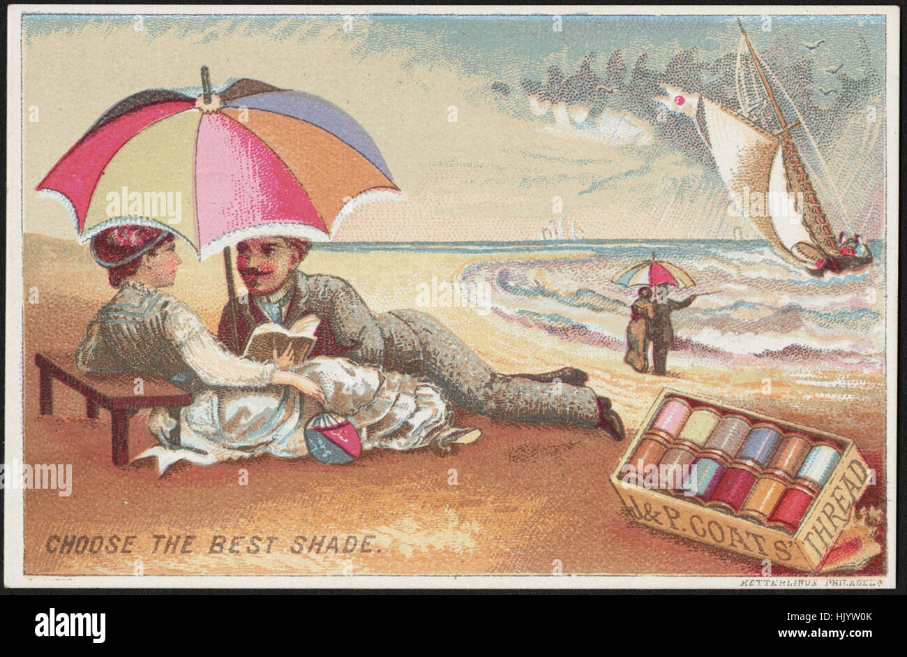 Choose the best shade. J & P. Coats' thread Stock Photo - Alamy