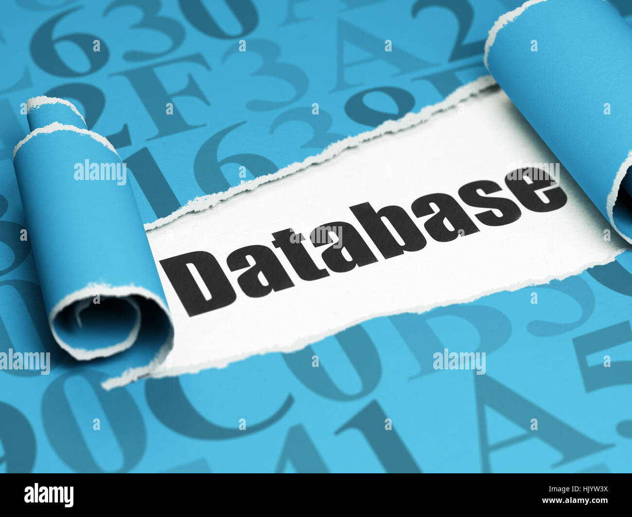 Software concept: black text Database under the piece of torn paper Stock Photo - Alamy