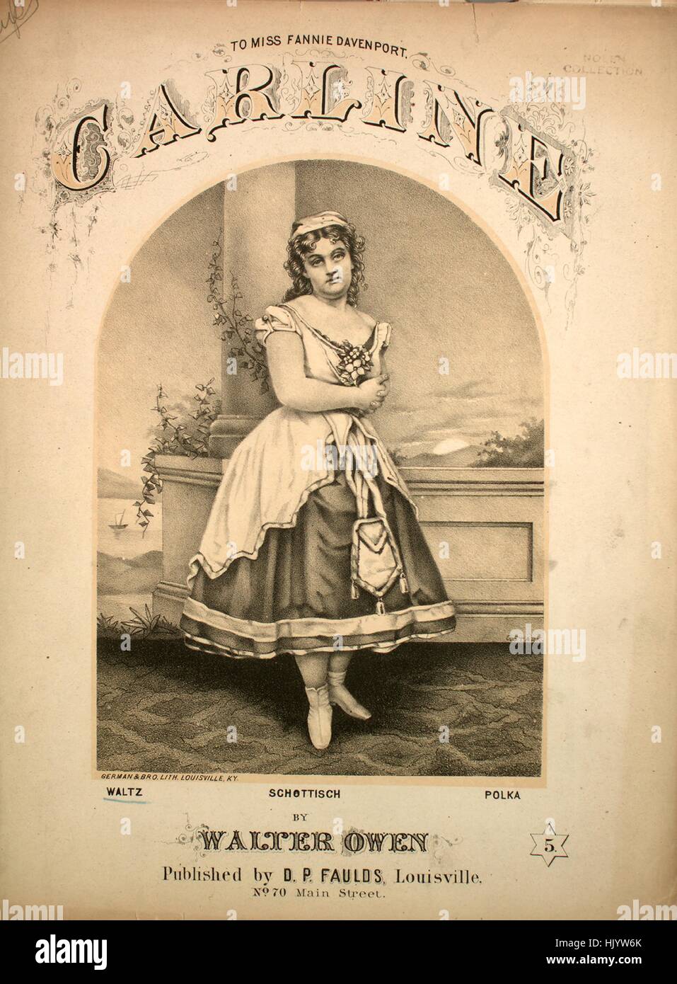 Sheet music cover image of the song 'Carline Schottische', with ...