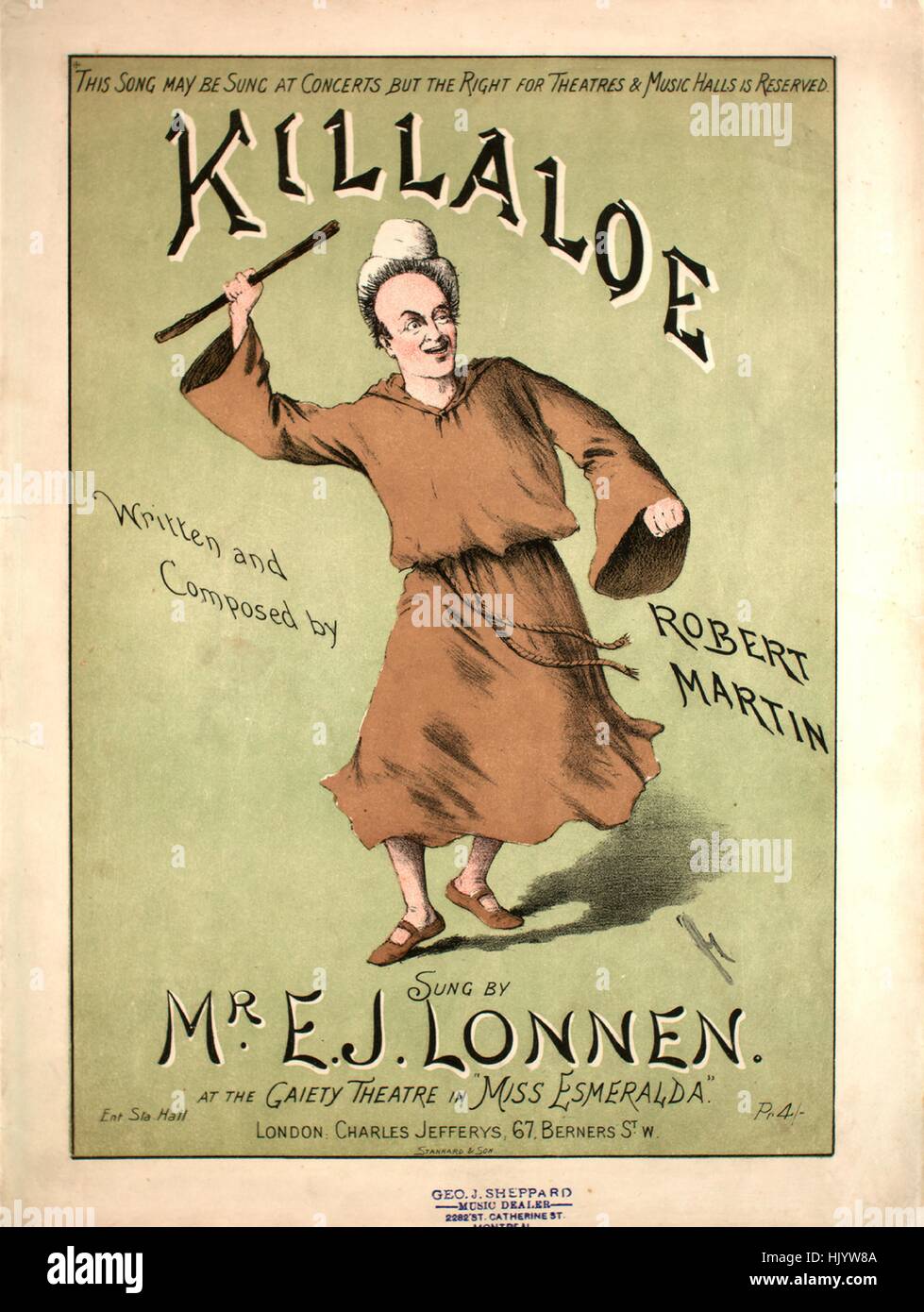 Sheet music cover image of the song 'Killaloe', with original ...