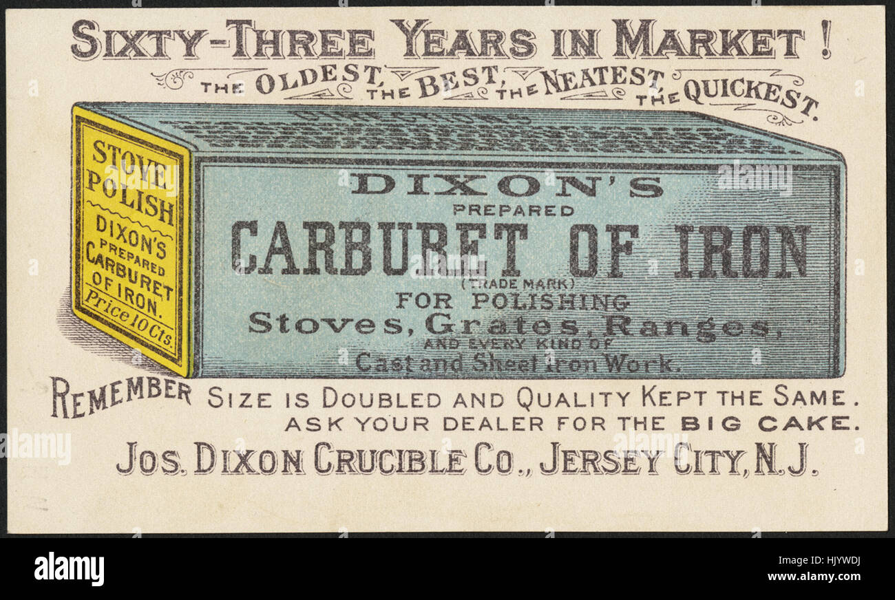 Dixon's Stove Polish, carburet of iron. Tick tick. (back Stock Photo ...