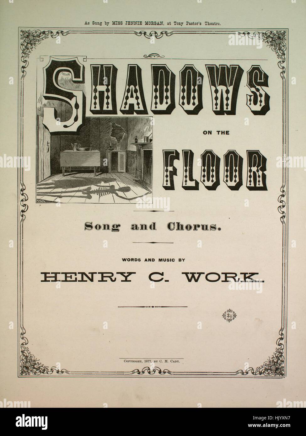 Sheet music cover image of the song 'Shadows on the Floor Song and ...