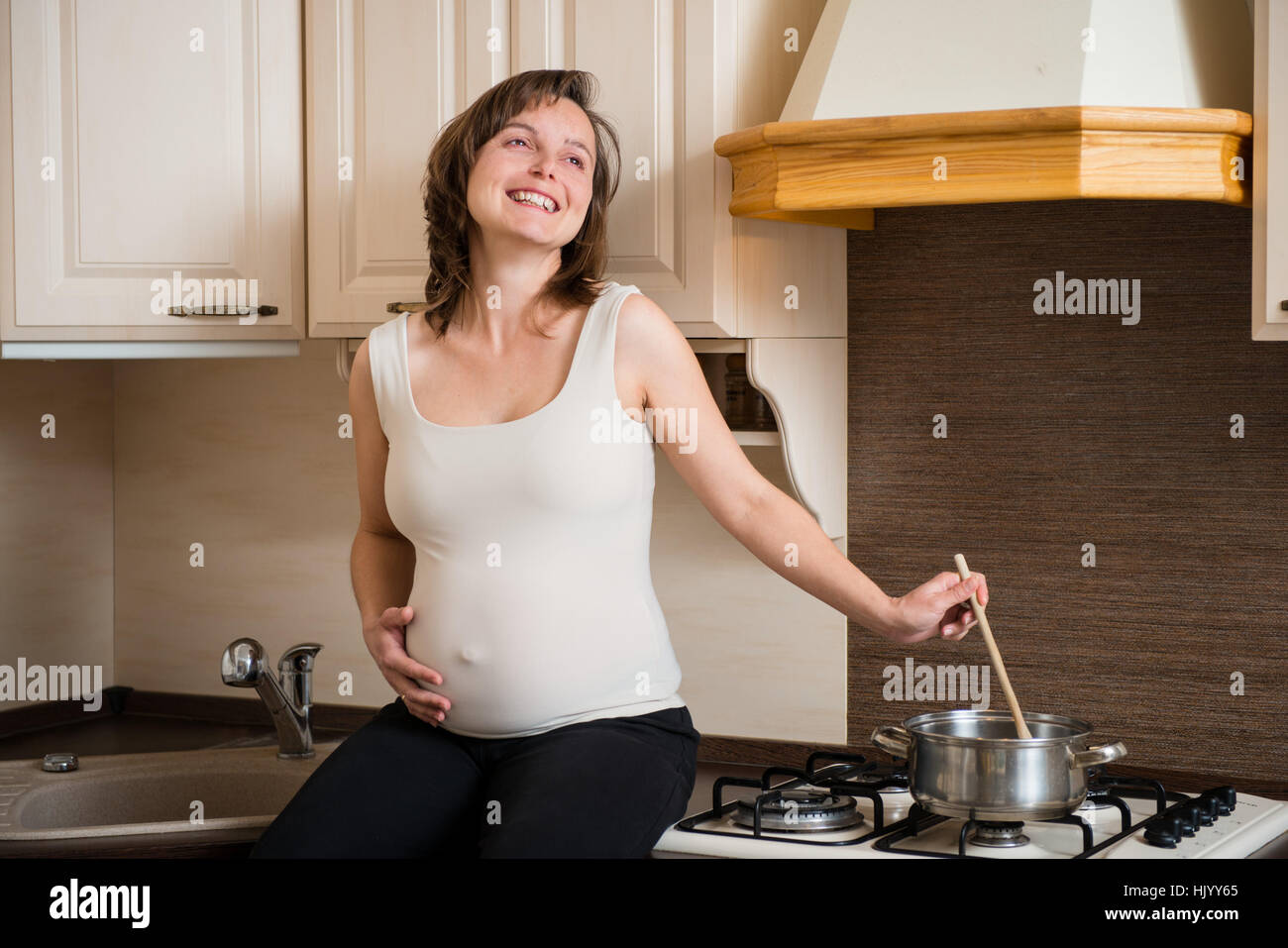woman, female, kitchen, cuisine, boil, cooks, boiling, cooking, belly ...