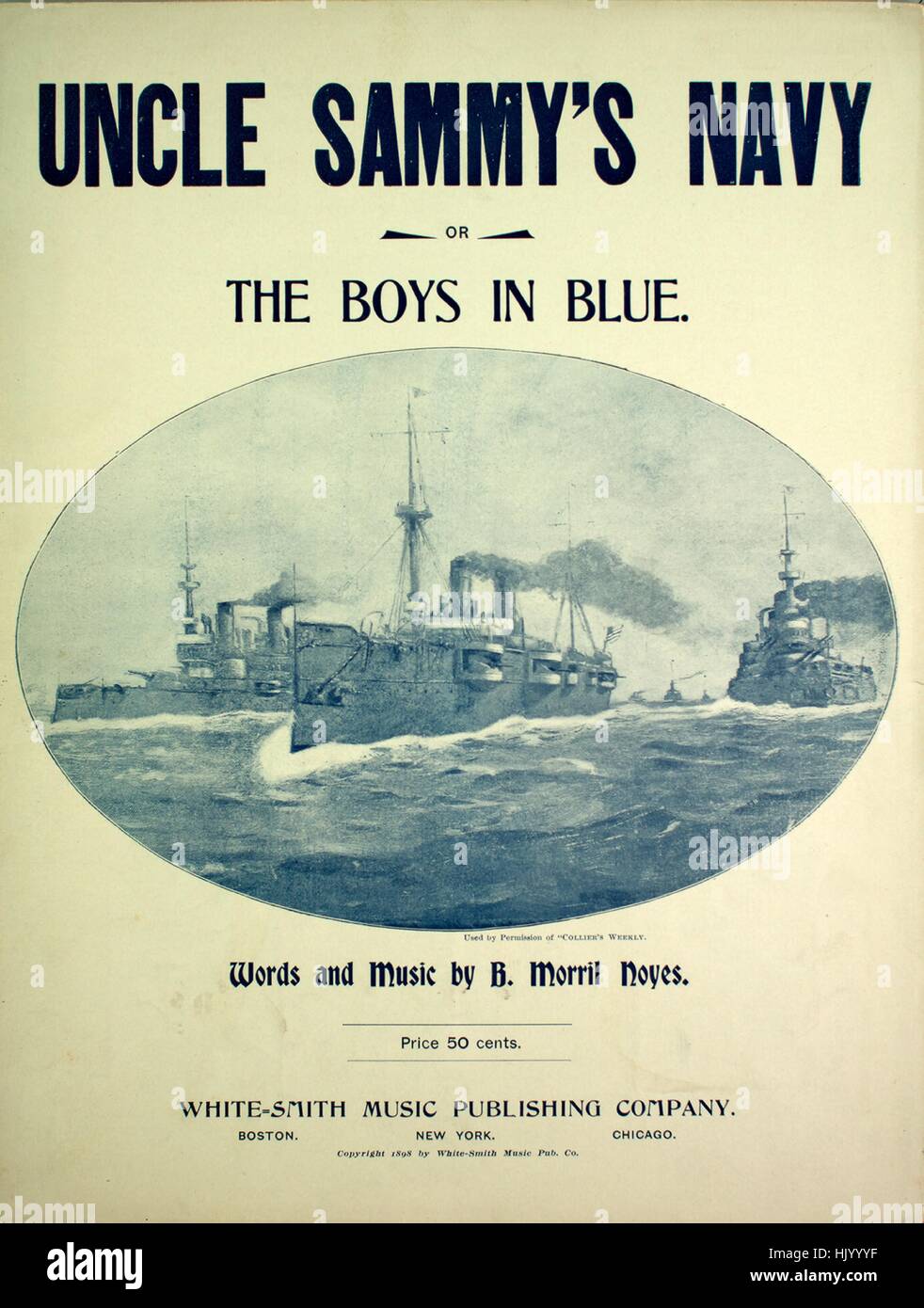 Sheet music cover image of the song 'Uncle Sammy's Navy, or, The Boys ...
