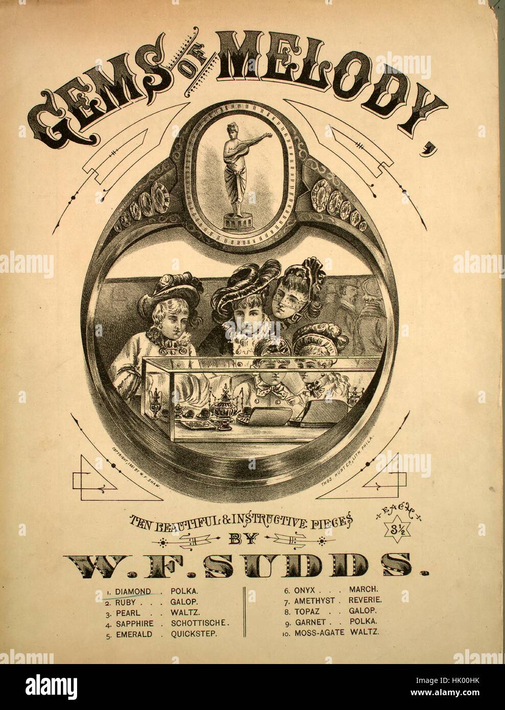 Sheet music cover image of the song 'Gems of Melody Ten Beautiful and ...