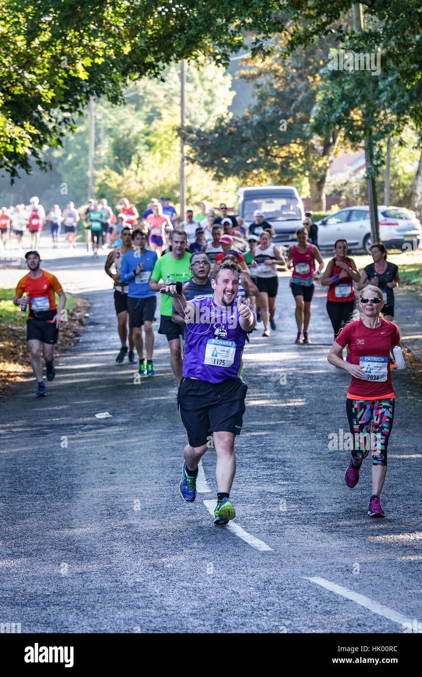 A group of runners in the Chester Marathon Stock Photo - Alamy